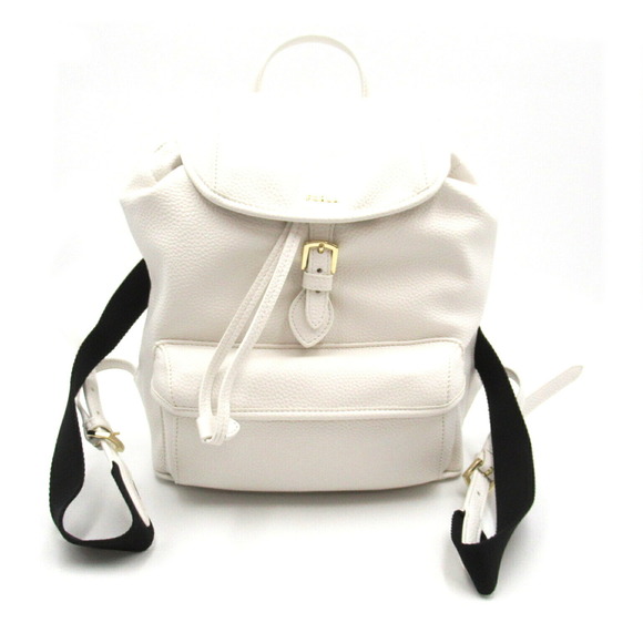 Furla | Bags | Furla Backpack Rucksack Bag Leather White | Poshmark